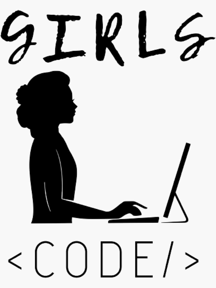 "Girls to Code T-shirt Kojot Collection" Sticker for Sale by Kojot ...