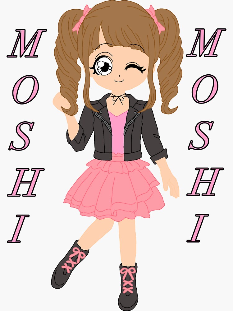 "Cute Anime Girl Moshi Moshi" Sticker for Sale by tsubaki33 | Redbubble
