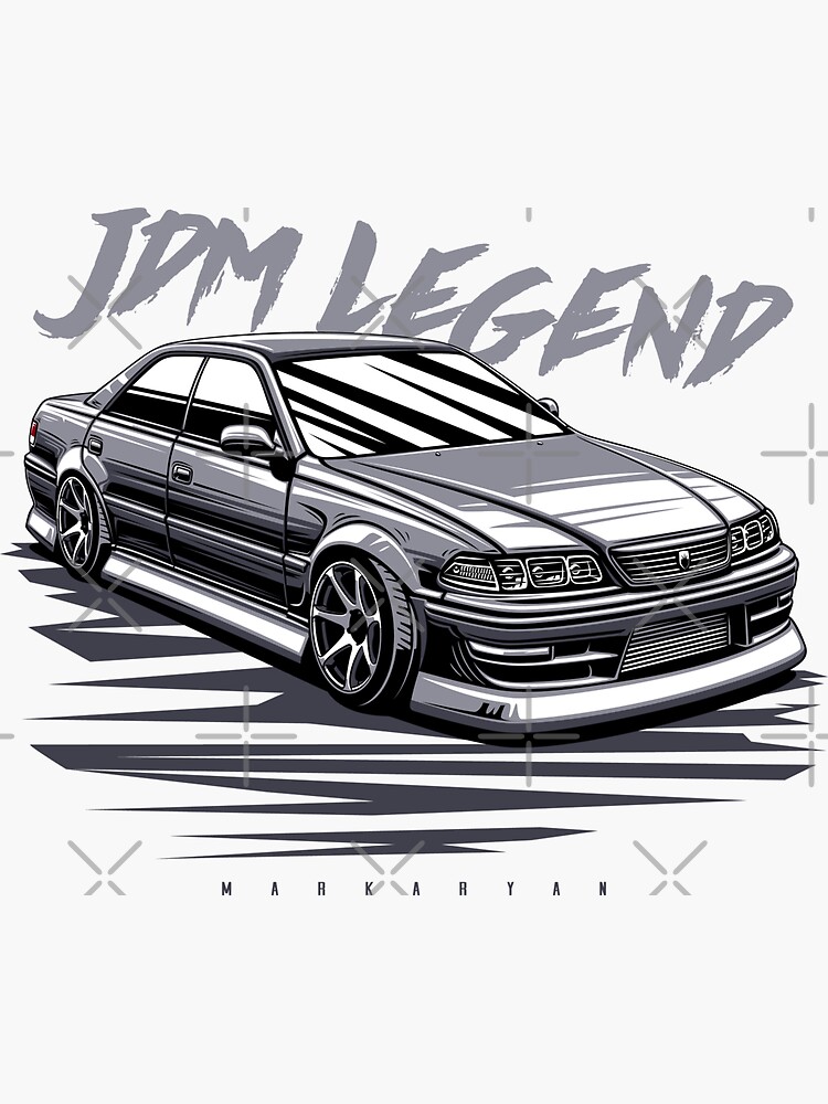 "JDM Legend Mark 2 JZX90" Sticker by OlegMarkaryan | Redbubble