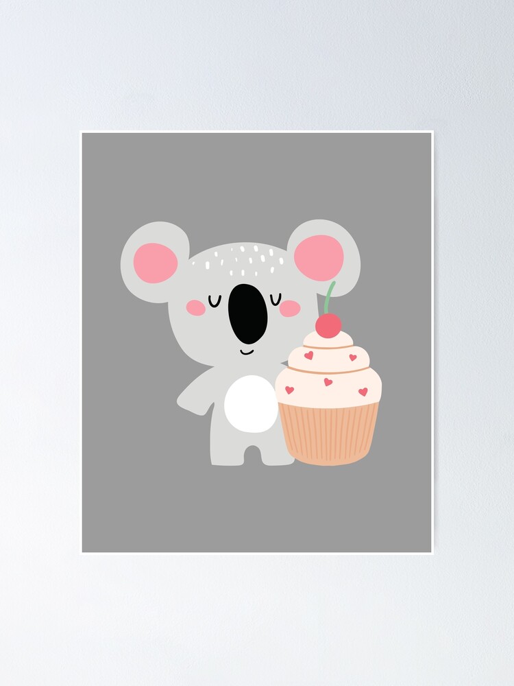 "Koala Cupcake. Adorable Baby Koala Sticker" Poster for Sale by ...