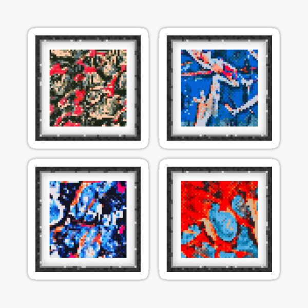 "ART IN EVERY PIXEL // Tiny pixel artworks framed set" Sticker by ...