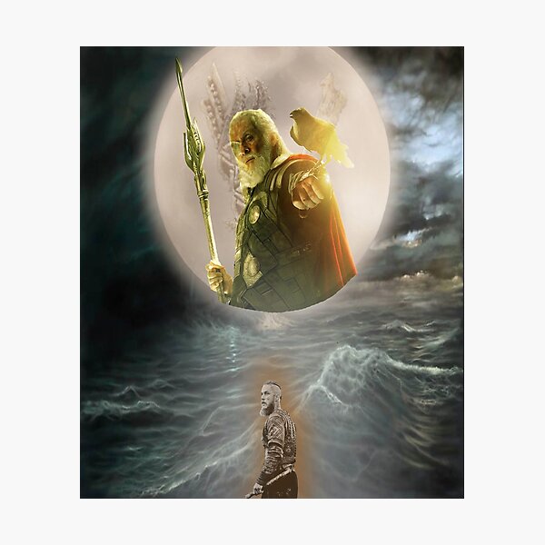 "ragnar lothbrok and odin in valhalla viking" Photographic Print by ...
