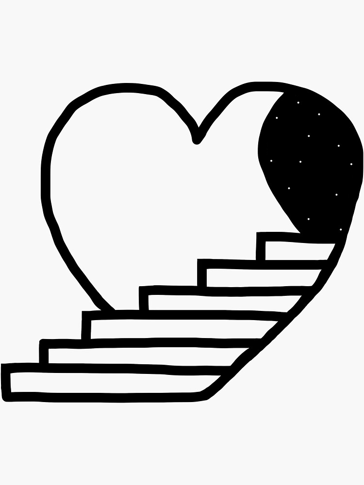 "Heart Stairs" Sticker for Sale by Matchaarts | Redbubble