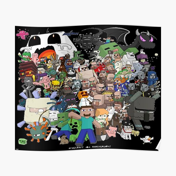 "Minecraft 10th anniversary ." Poster for Sale by Bodda01 | Redbubble
