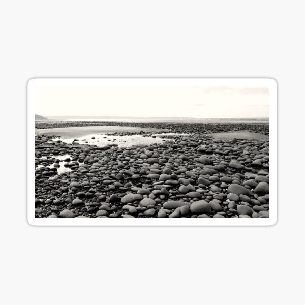 "Rainy Day On A Pebble Beach Vintage Style Photograph" Sticker for Sale ...