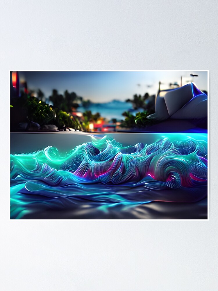 "AI Generated Art, Ocean Waves " Poster for Sale by GeminiSq | Redbubble