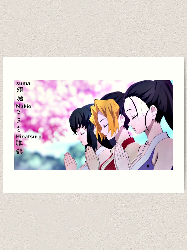 "Makio, Suma and Hinatsuru | Retro Demon Slayer Kimetsu no Yaiba " Art ...