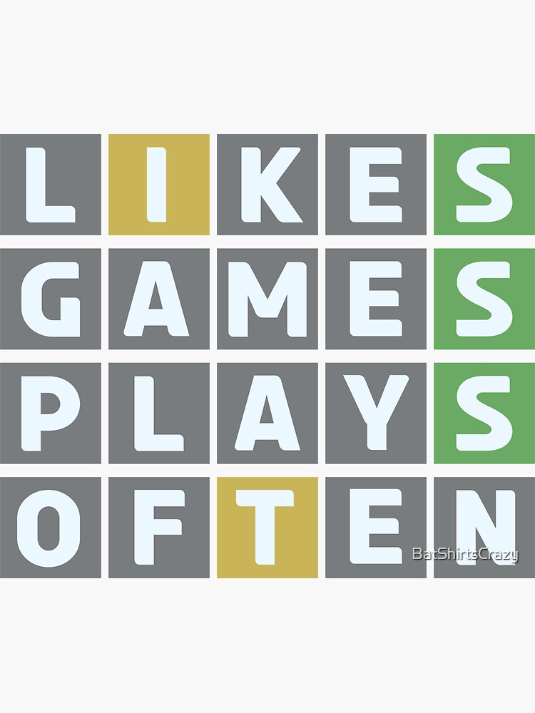  Wordle Daily Word Game Sticker By BatShirtsCrazy Redbubble