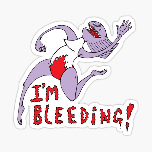 "I Am Bleeding! Period Menstruation Celebration Cartoon" Sticker for ...