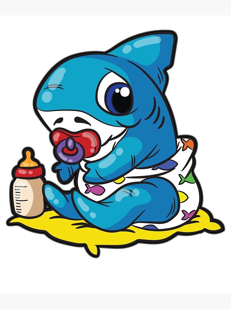 Baby Shark in Diapers ABDL DDLG Littlespace Premium Matte Vertical ...