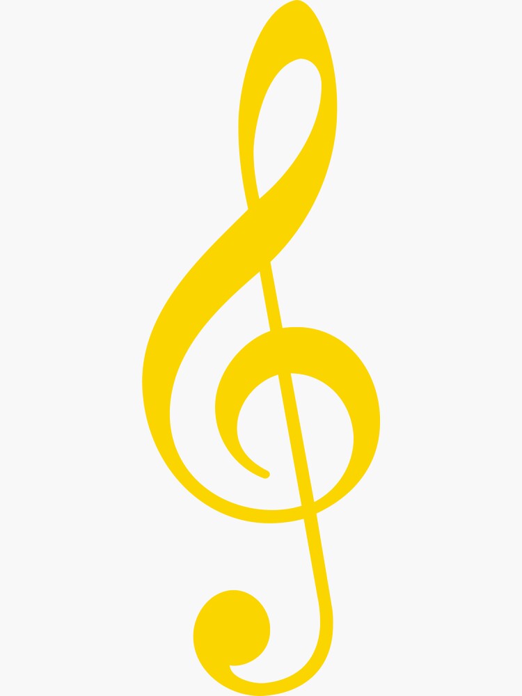 "Yellow Treble Clef" Sticker for Sale by effervescence | Redbubble