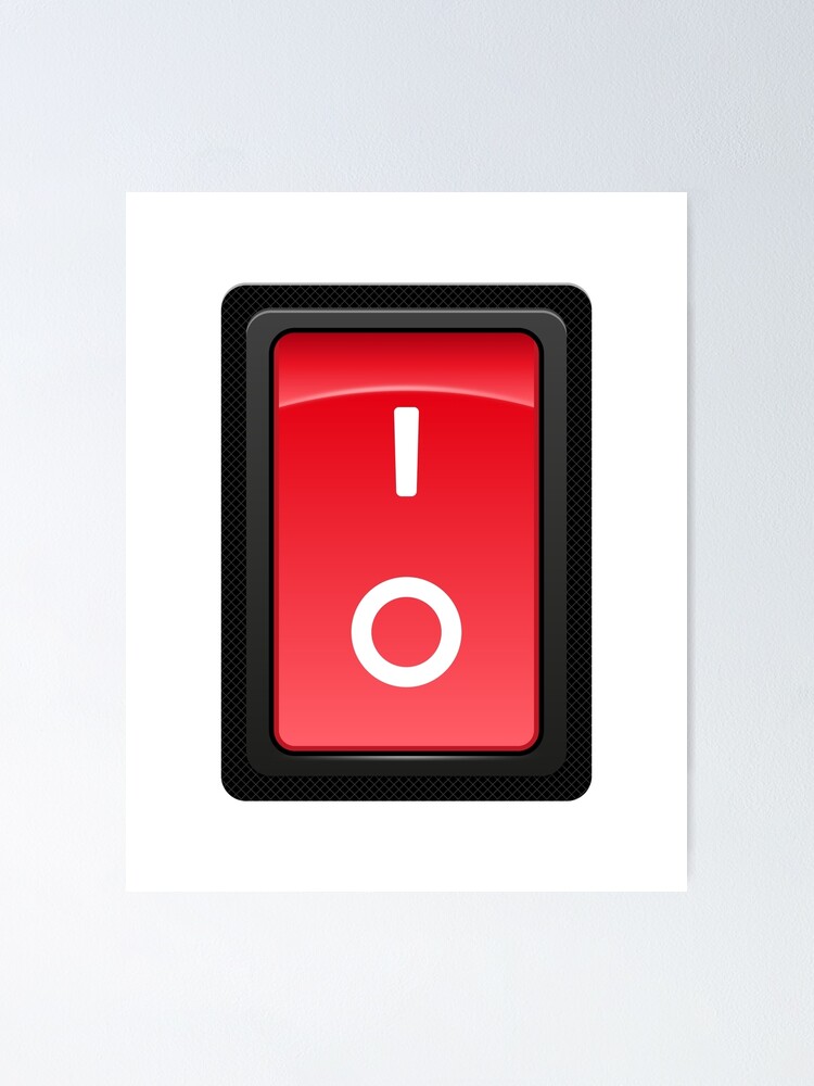 "Red icon On and Off toggle switch button." Poster for Sale by maxstock ...