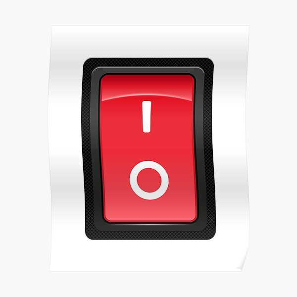 "Red icon On and Off toggle switch button." Poster for Sale by maxstock ...