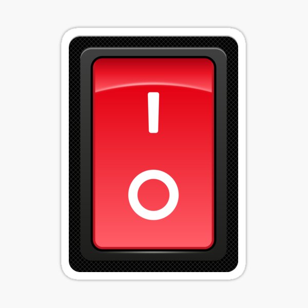 "Red icon On and Off toggle switch button." Sticker for Sale by ...