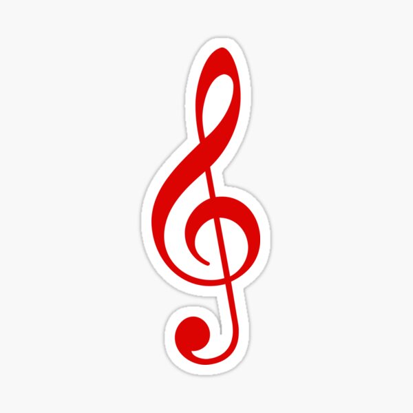 "Red Treble Clef" Sticker for Sale by effervescence | Redbubble