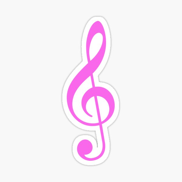 "Pink Treble Clef" Sticker for Sale by effervescence | Redbubble