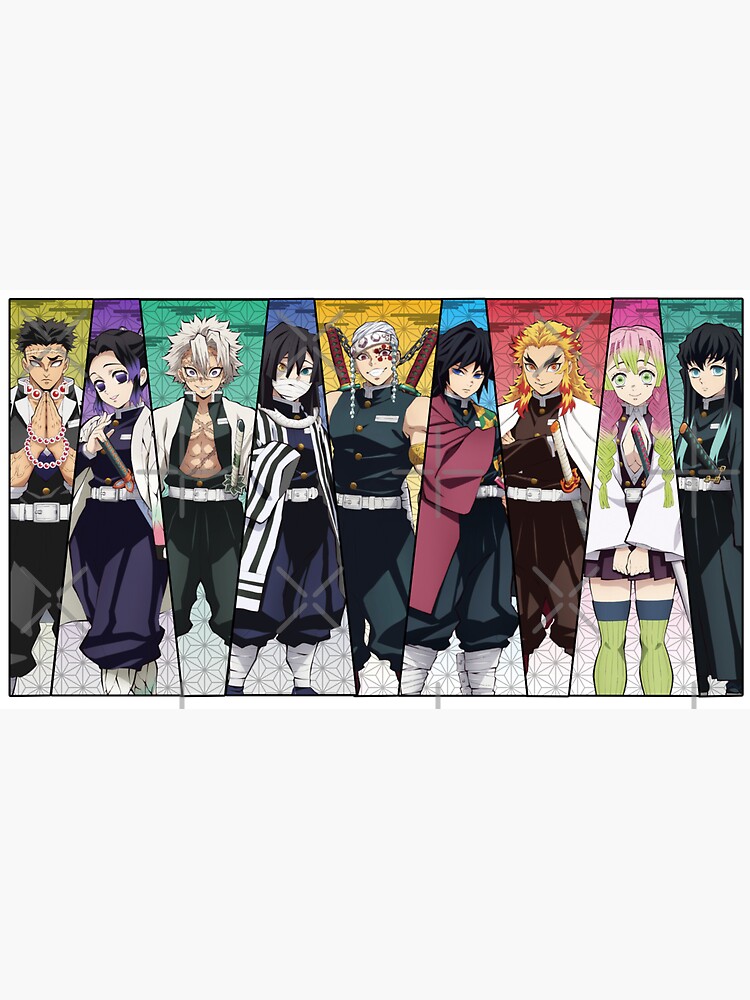 "All Nine Hashira 九 柱 | Retro Demon Slayer Kimetsu no Yaiba " Bucket ...