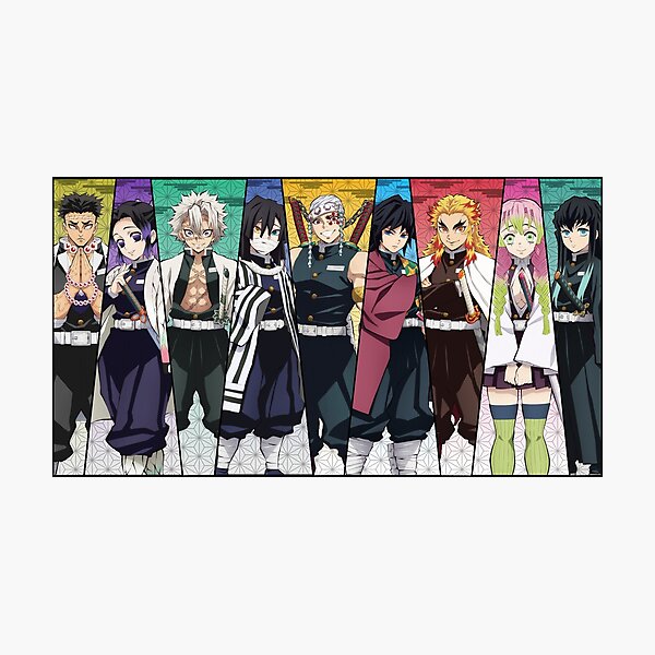 "All Nine Hashira 九 柱 | Retro Demon Slayer Kimetsu no Yaiba ...