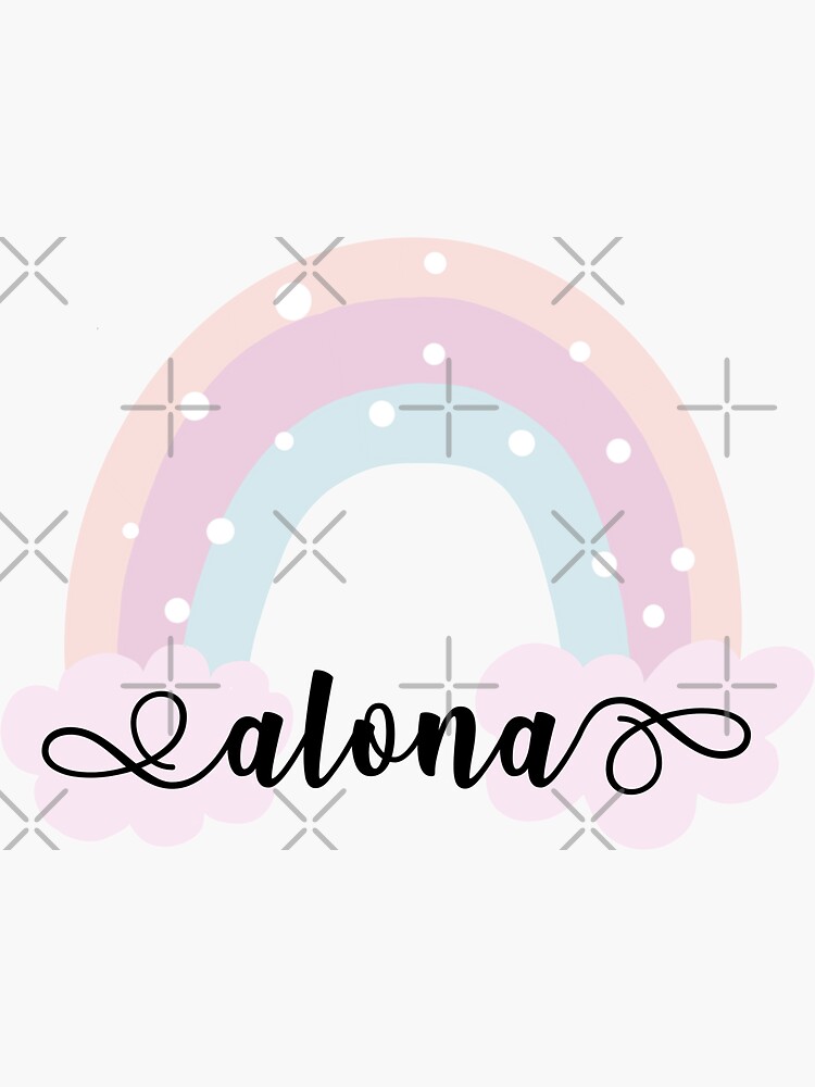 ""Alona" Name with Pastel Rainbow" Sticker by LotusPrints9 | Redbubble