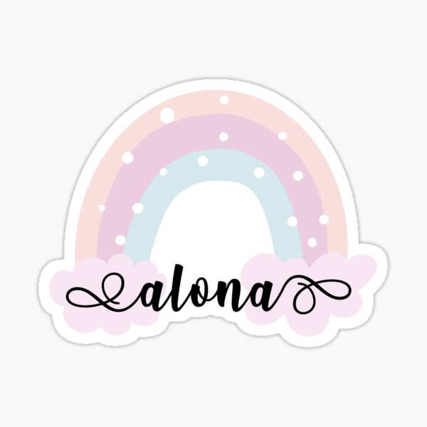 ""Alona" Name with Pastel Rainbow" Sticker by LotusPrints9 | Redbubble