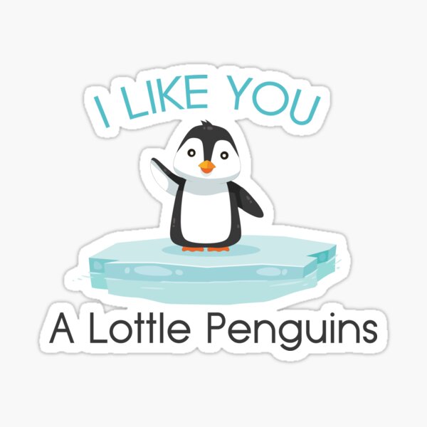 "I Like You A Lottle Penguins cute kawaii penguins Essential nice ...