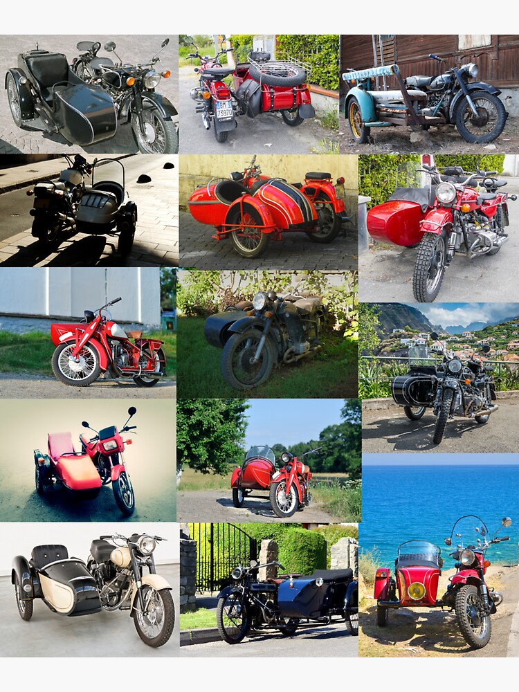 "Motorcycles Sidecars Colourfull And Cool" Sticker for Sale by JS-space ...