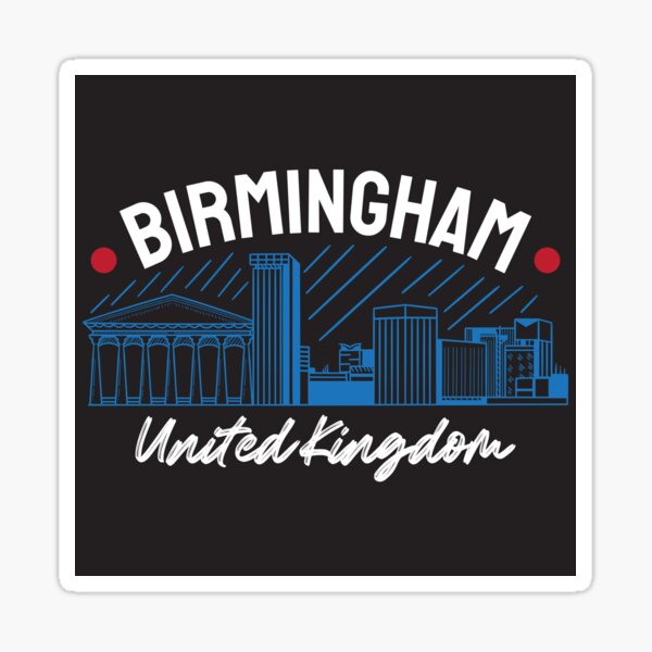 "Birmingham United Kingdom City Skyline" Sticker for Sale by ...