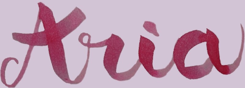 "Aria, hand lettered in pink" by Melindrea | Redbubble