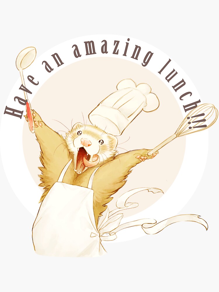 "Happy Ferret Chef!!!" Sticker by ICHIGODAWASHI | Redbubble