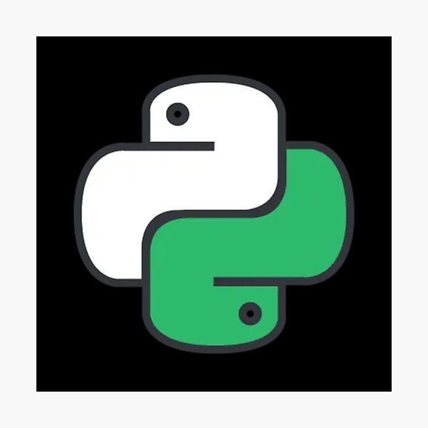 "White and Green - python coding language logo" Photographic Print for ...