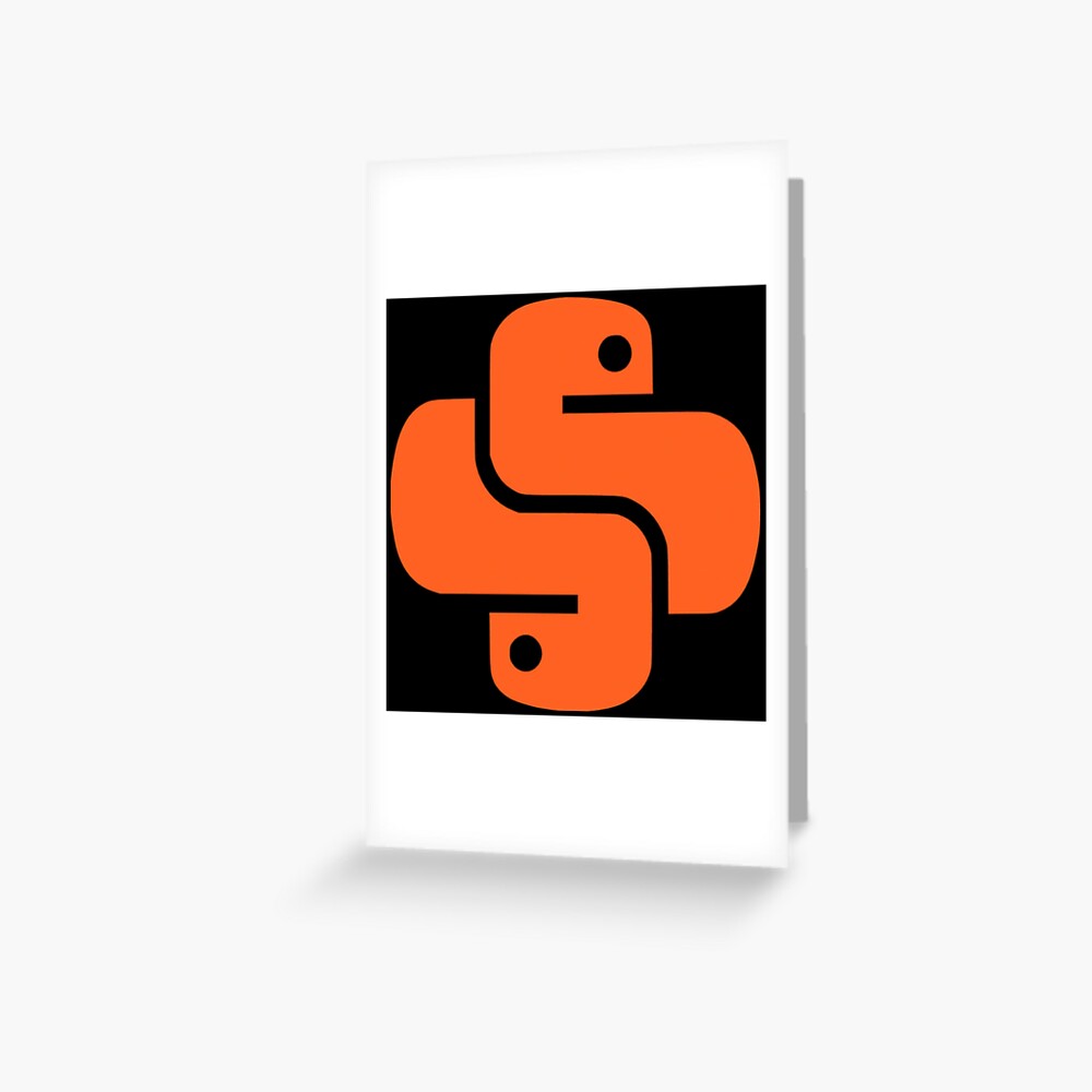 "orange - python coding language logo" Greeting Card by BluePencilArt ...