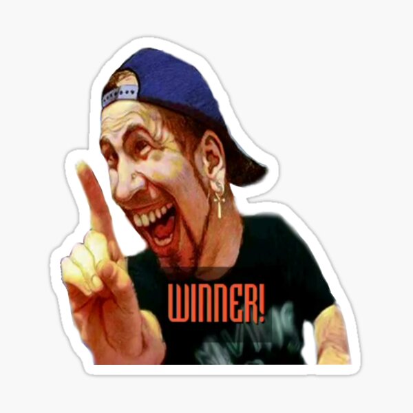 "Winner Funny Design - Road Rash Character - White edition" Sticker for ...
