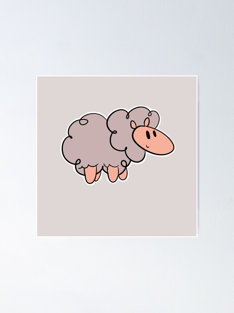 "Cute Smiling Cartoon Sheep" Poster for Sale by JThomasArtworks | Redbubble