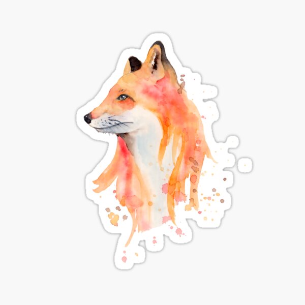"Watercolor Fox Portrait, Woodland Animal Painting, Red Fox Head ...