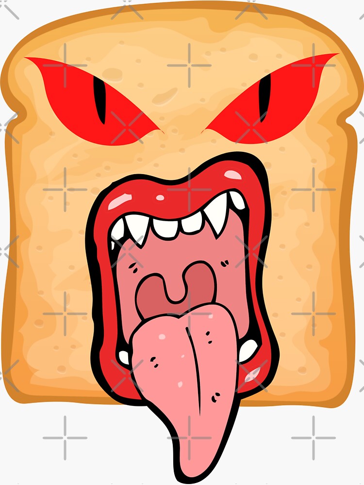 "evil toast v" Sticker for Sale by Happy-Child | Redbubble