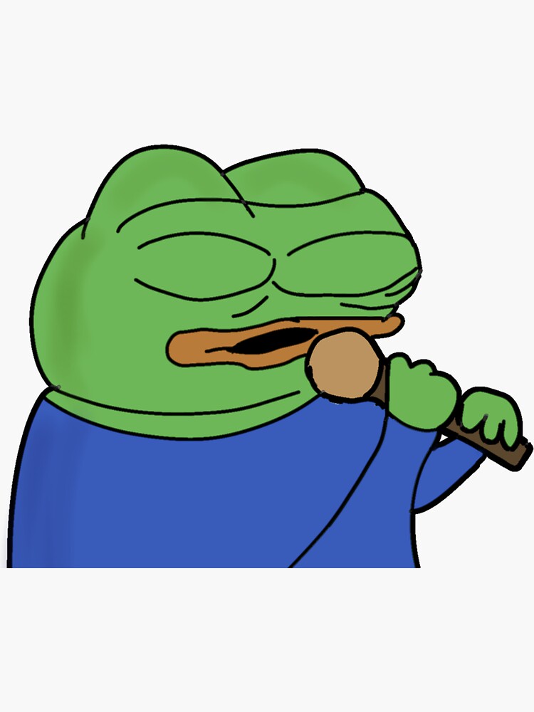 "Singing Pepe" Sticker for Sale by TheMemesLord | Redbubble
