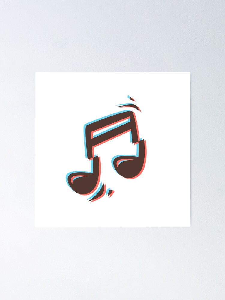 "Glitch distorted stylized broken musical notes" Poster for Sale by ...