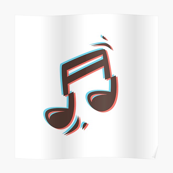"Glitch distorted stylized broken musical notes" Poster for Sale by ...