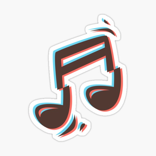 "Glitch distorted stylized broken musical notes" Sticker by Vector ...