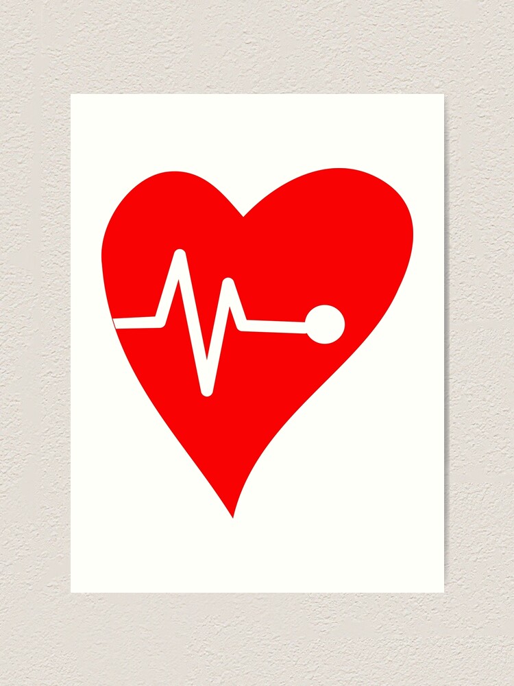 "Heartbeat of Love ECG Wave" Art Print for Sale by pdgraphics | Redbubble