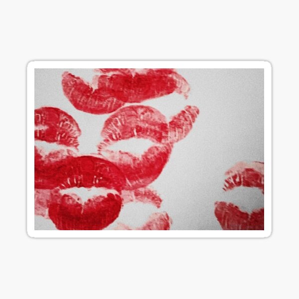 "kiss marks" Sticker for Sale by emilylane-art | Redbubble