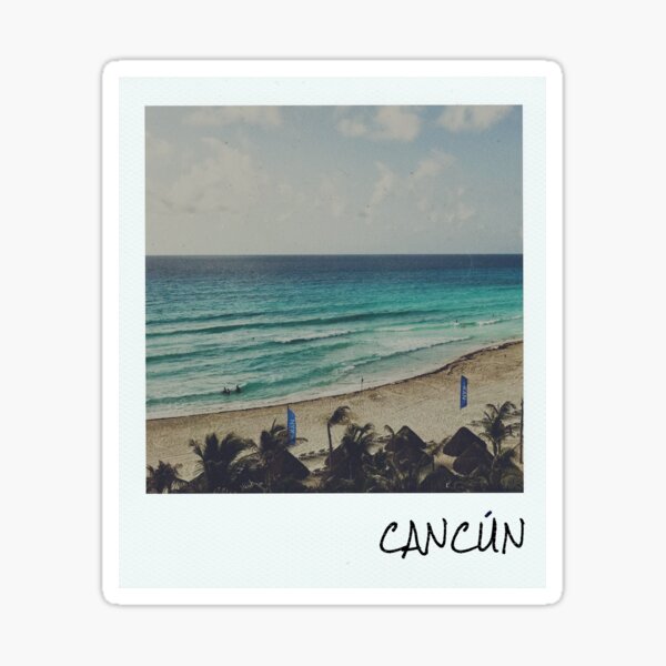 "Cancun Vintage Film White Frame Souvenir" Sticker for Sale by ...