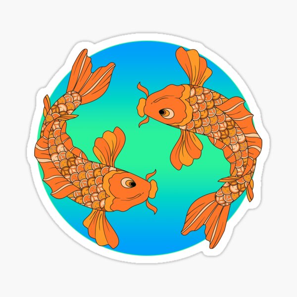"A couple of cute Koi" Sticker for Sale by vivainslie | Redbubble