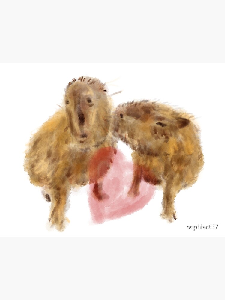 "capybara love" Poster for Sale by sophiart37 | Redbubble