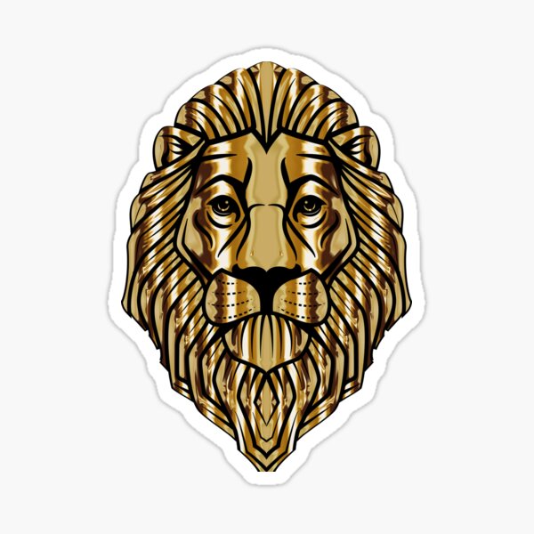 "Golden Lion." Sticker for Sale by KumaraInc | Redbubble