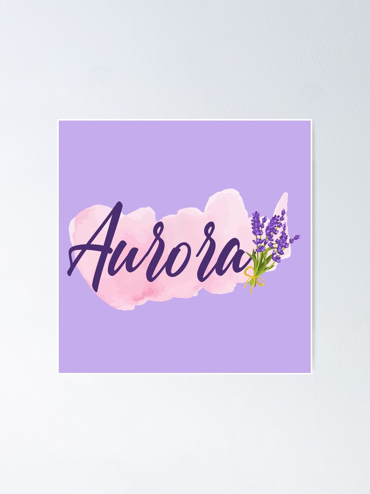 "Aurora - Hand Lettering Calligraphy Graphic Name with Pretty Lavender ...