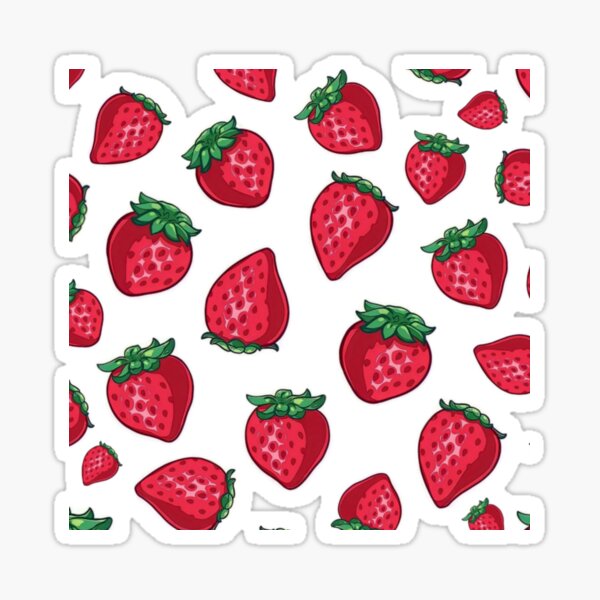 "Strawberries" Sticker by eva-aestheticcc | Redbubble