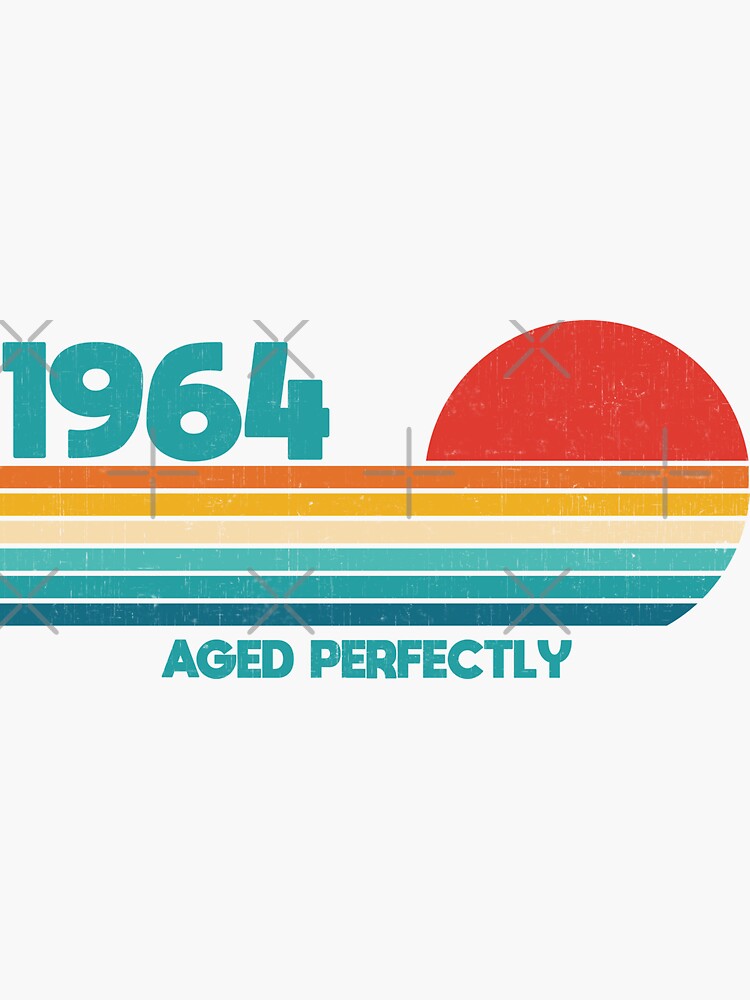 "Born in 1964 Vintage Retro Sunset 59th Birthday" Sticker for Sale by ...