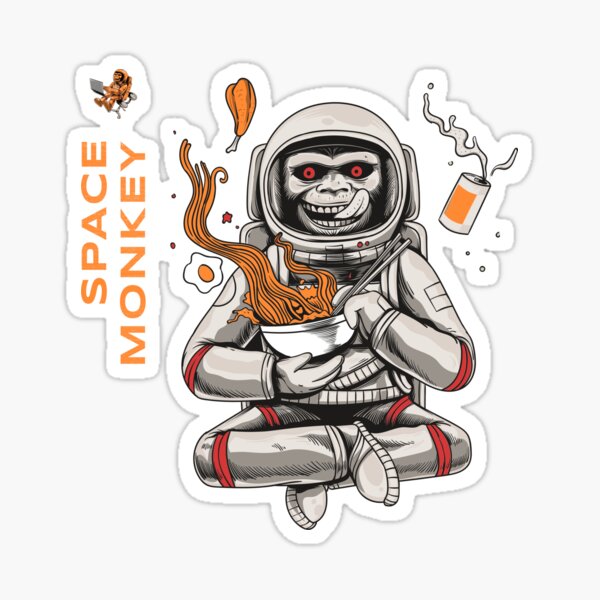 "Space Monkey" Sticker by CajunKishi | Redbubble