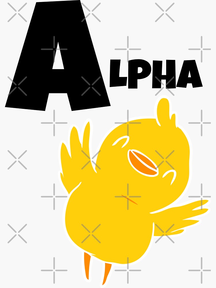 "Alpha Chick by Miss Kawaii" Sticker for Sale by MissKawaii | Redbubble
